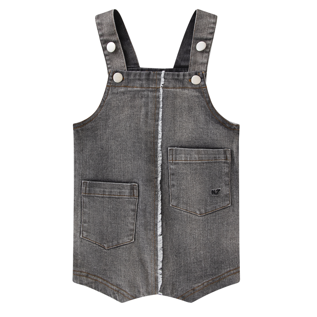 Denim Two-Tone Overalls - Grey – Crew Kids NY